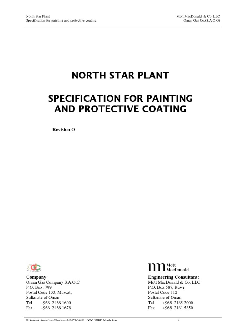 North Star Plant Coating Specification | PDF | Quality Assurance | Paint
