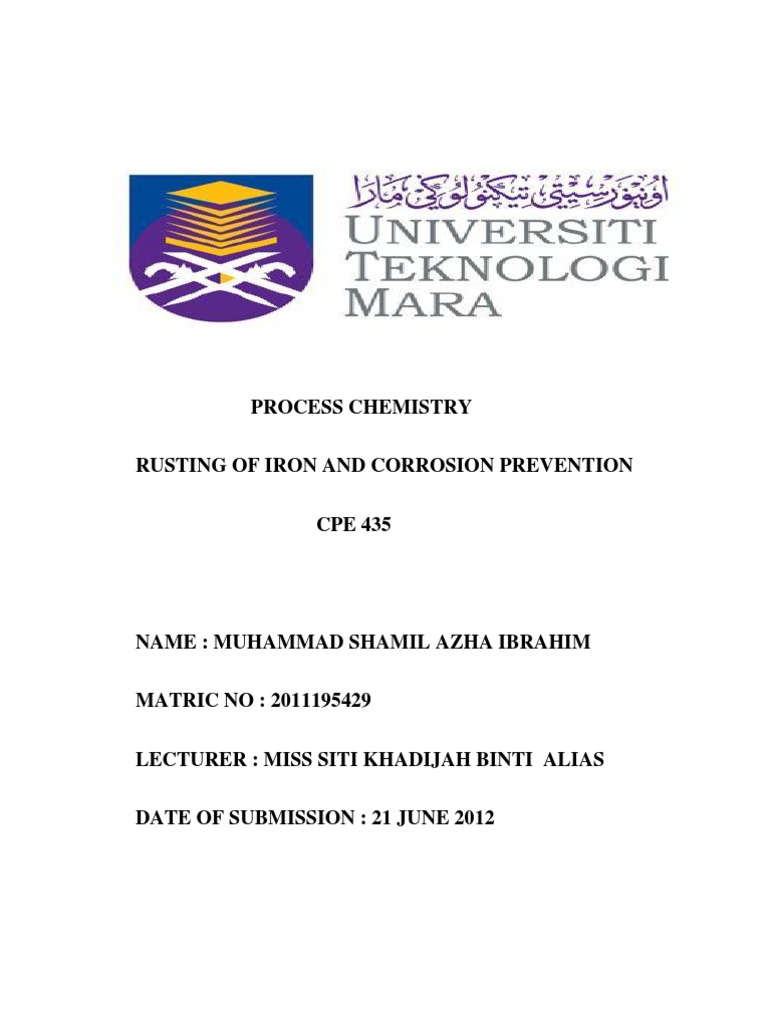 Rusting of Iron: Chemistry and Prevention | PDF | Rust | Redox