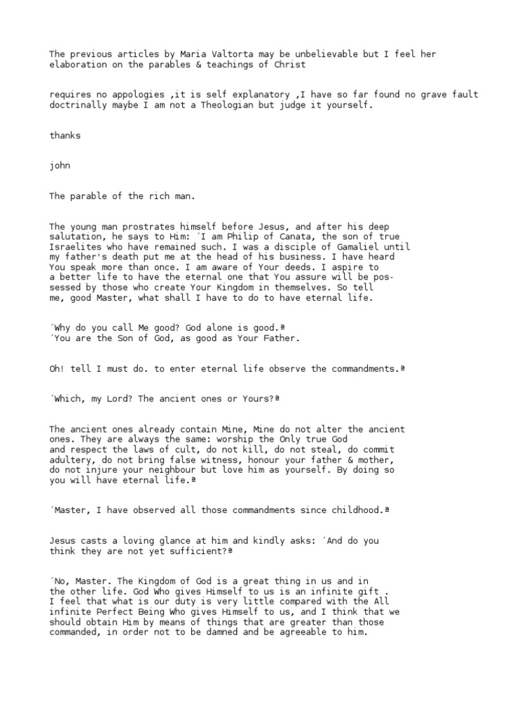 The Rich Man's Path to Eternal Life | PDF | Eternal Life (Christianity ...