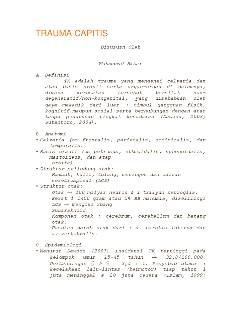 Trauma Capitis | PDF