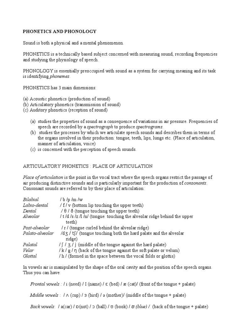 Phonetics and Phonology | PDF | Vowel | Speech