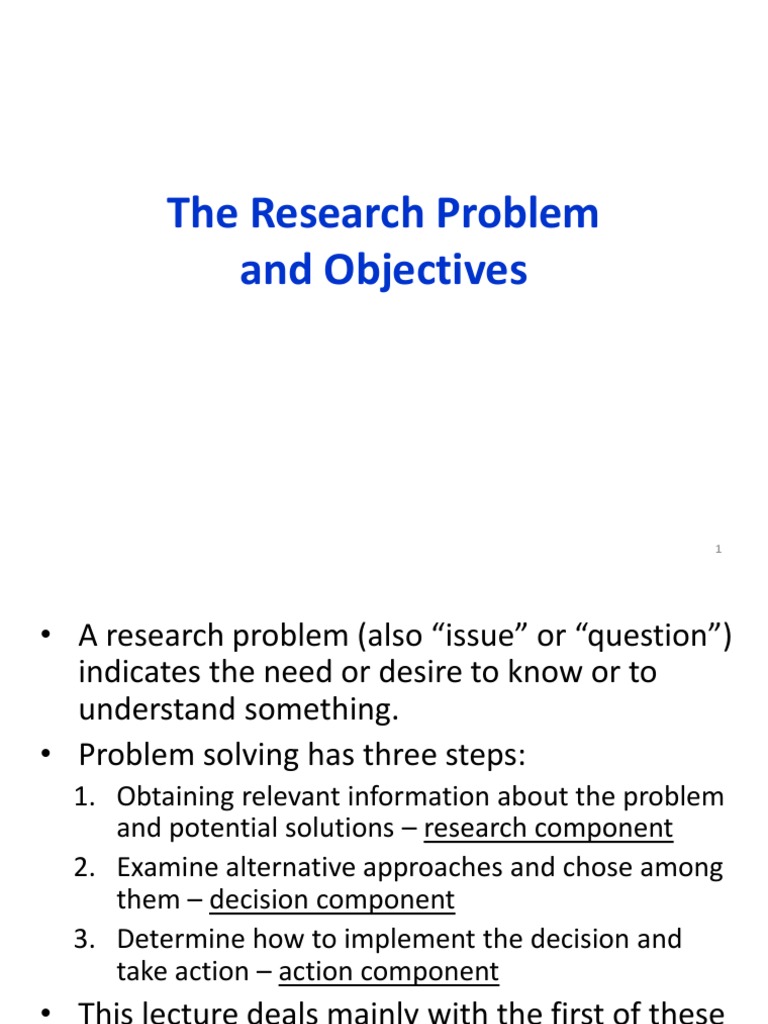 Research Problems and Objectives Explained | PDF | Educational ...