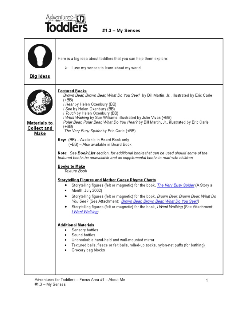 My Senses | PDF | Toys | Attention