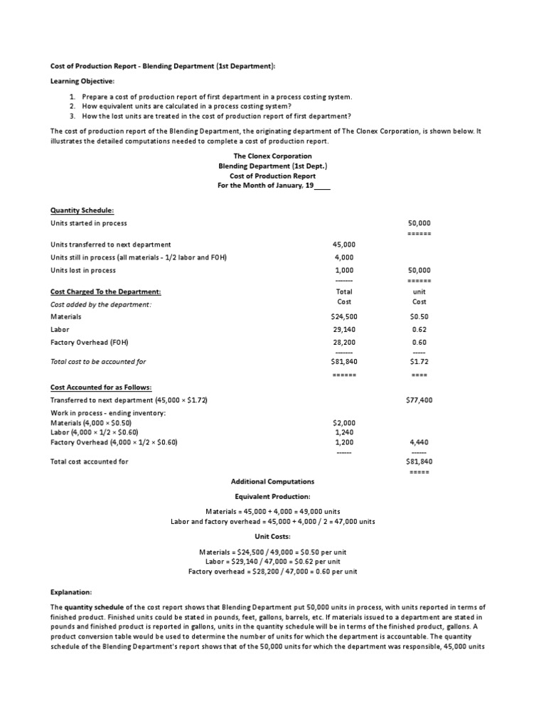 Process Costing | Download Free PDF | Cost Of Goods Sold | Inventory