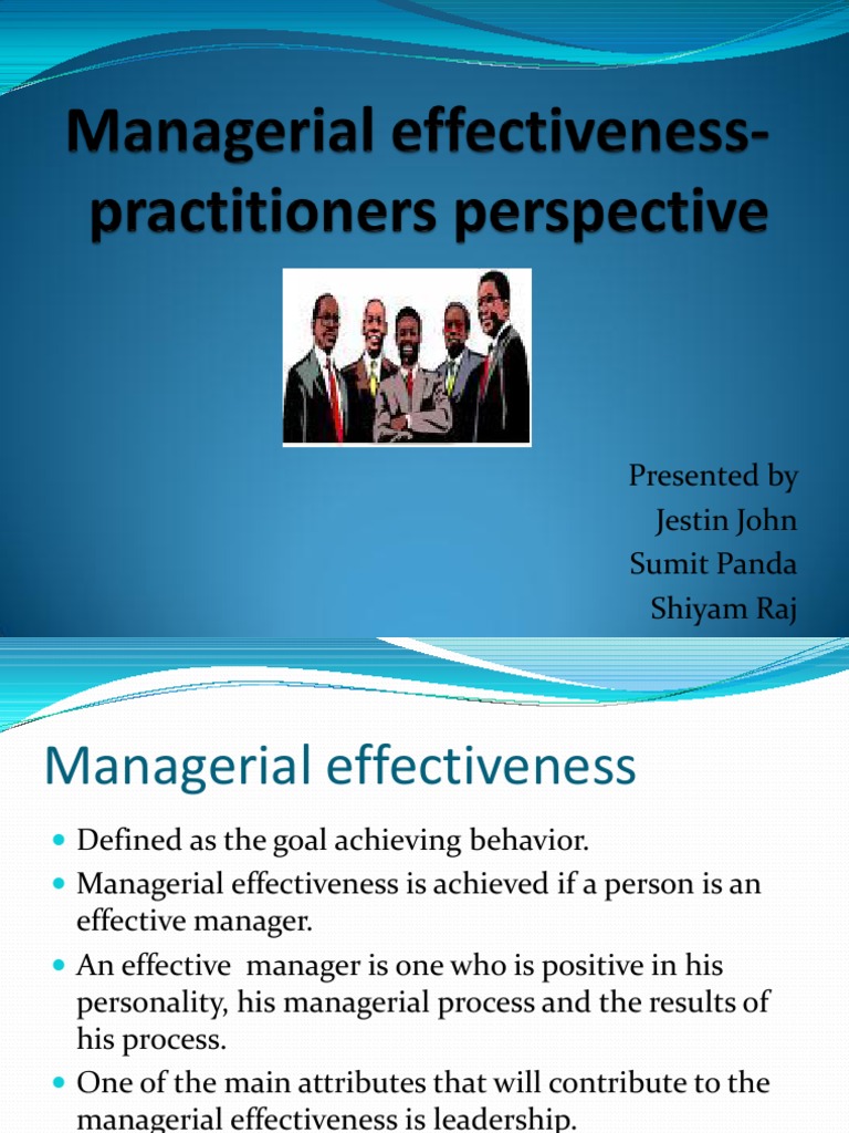 Managerial Effectiveness | PDF | Motivation | Motivational