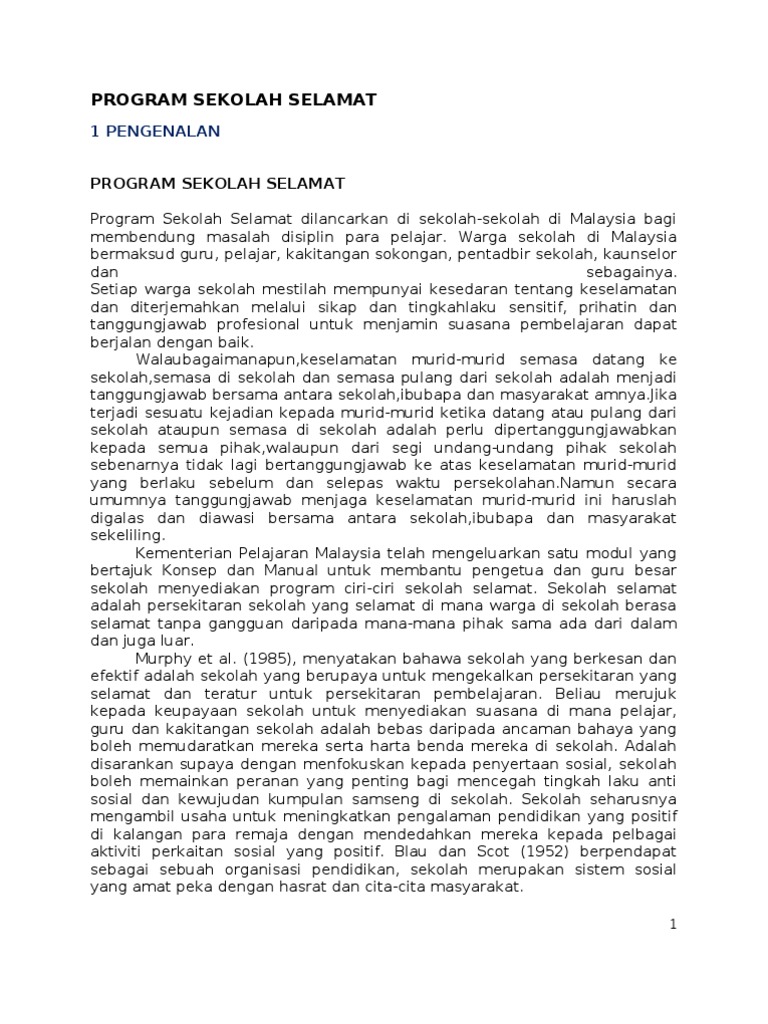 Program Sekolah Selamat | PDF