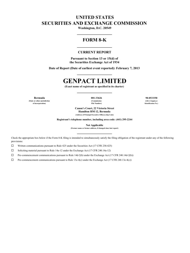 Genpact 2012 Financial Results Summary | PDF | Finance & Money ...