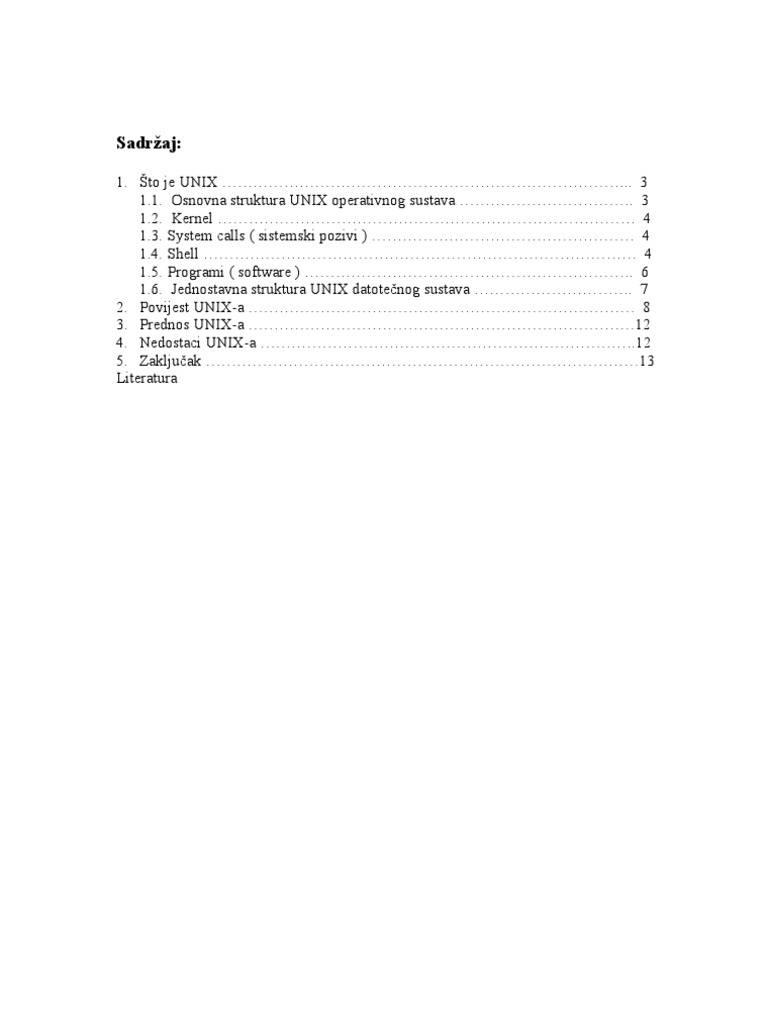 Operacijski Sustav UNIX | PDF