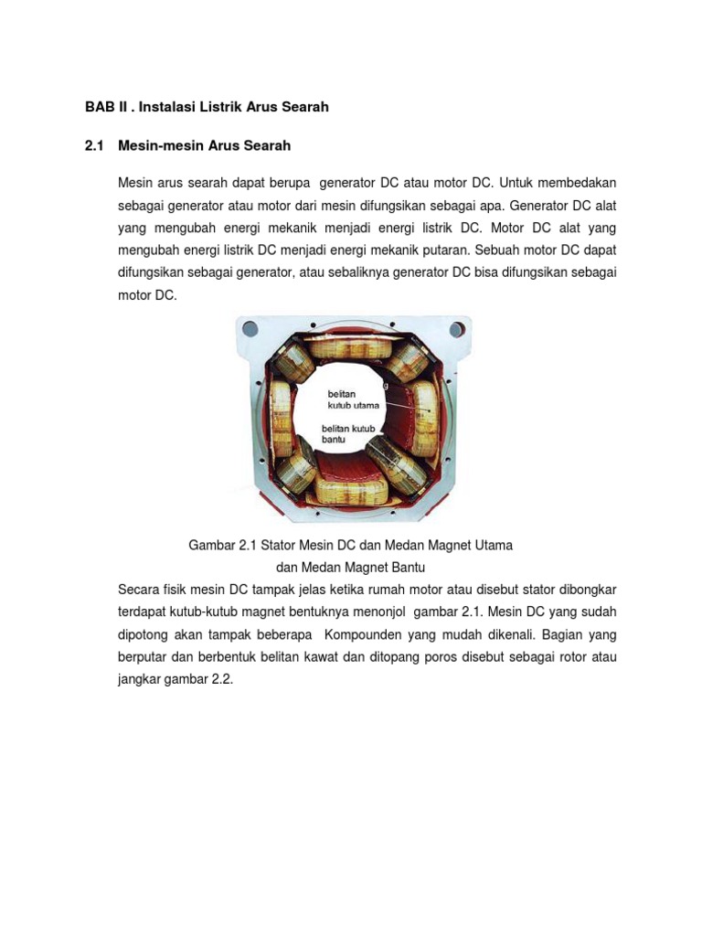 Konstruksi dan Fungsi Motor DC | PDF | Teknologi & Rekayasa