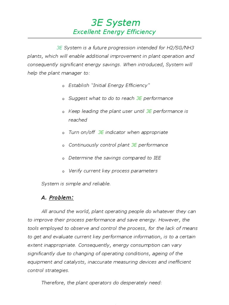 3E System: Excellent Energy Efficiency | PDF | Efficient Energy Use ...