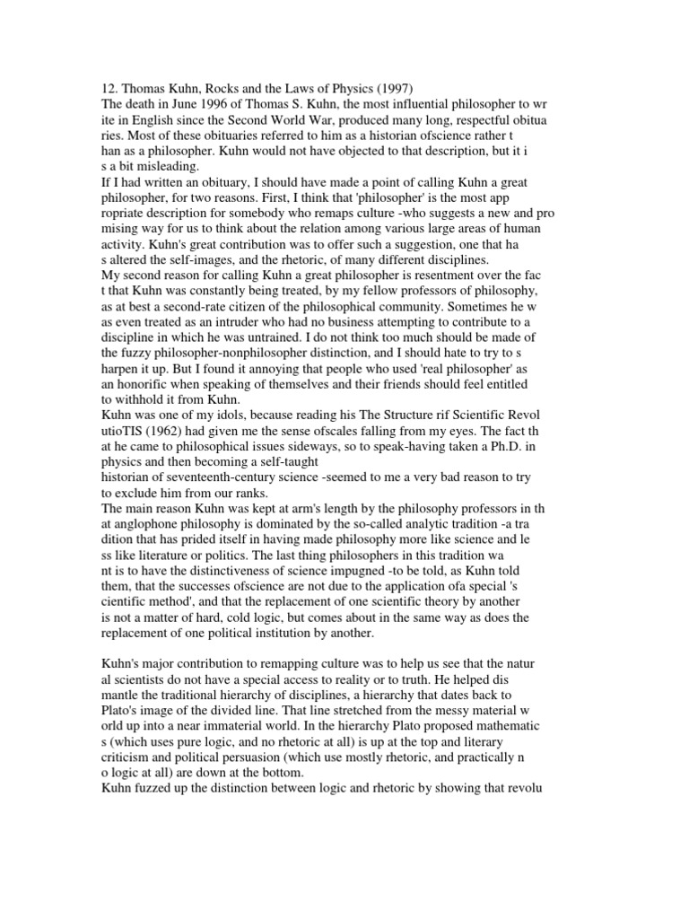 Kuhn's Impact on Physics Philosophy | PDF | Analytic Philosophy | Science