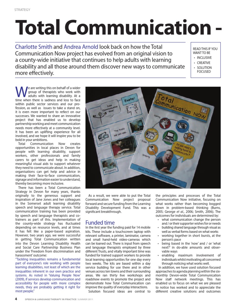 Total Communication - Now! | PDF | Disability | Learning Disability