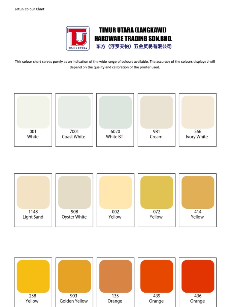 Jotun Colour Chart | PDF