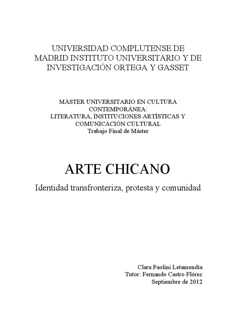 Arte Chicano: Identidad Transfronteriza, Protesta y Comunidad | PDF ...