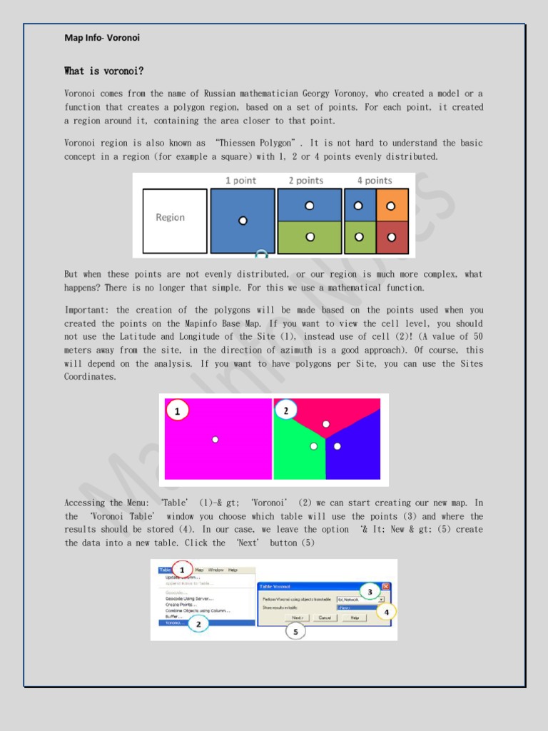 Voronoi in Mapinfo | PDF | Computing | Teaching Mathematics