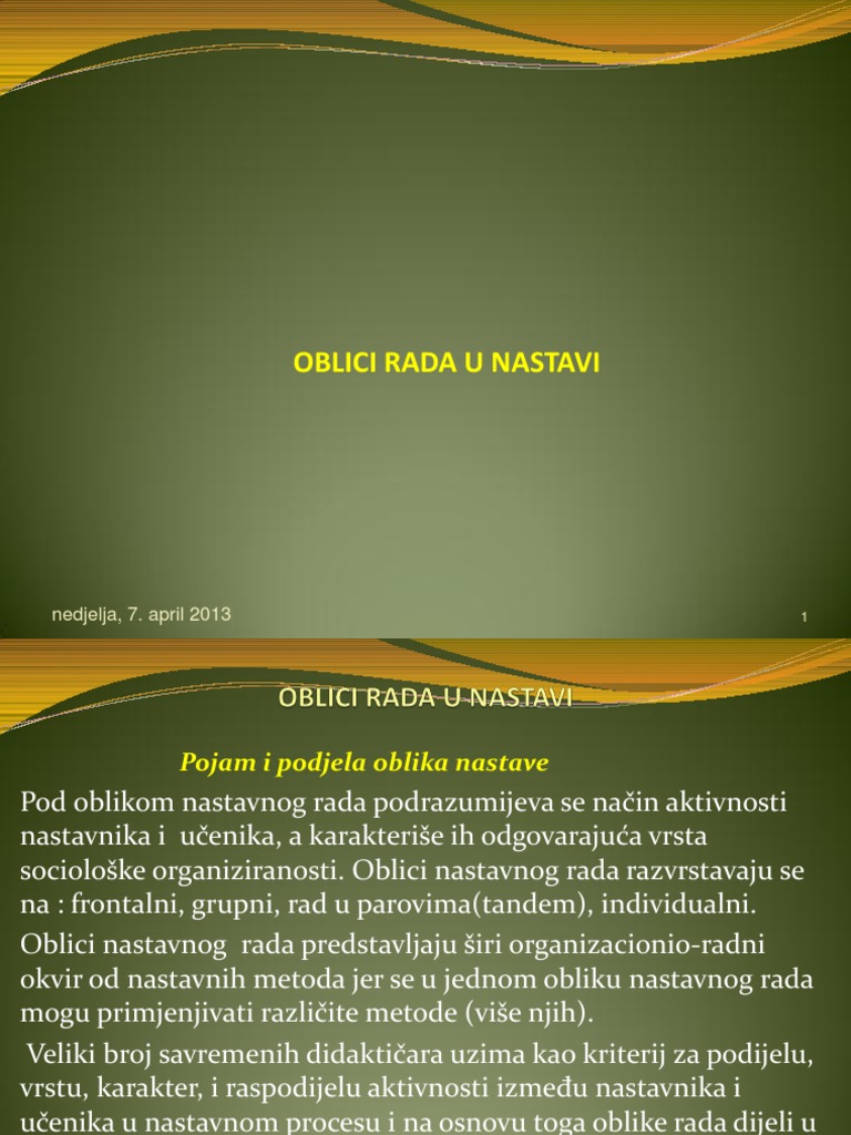2.metodika Oblici Rada | PDF