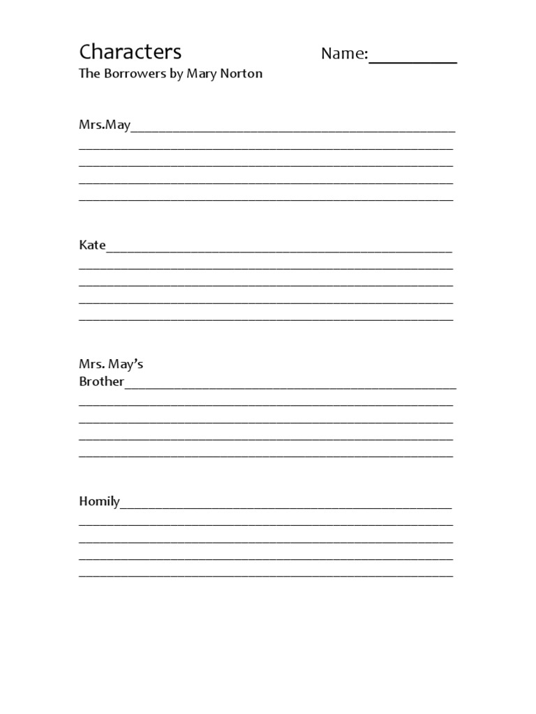 The Borrowers Characters | PDF