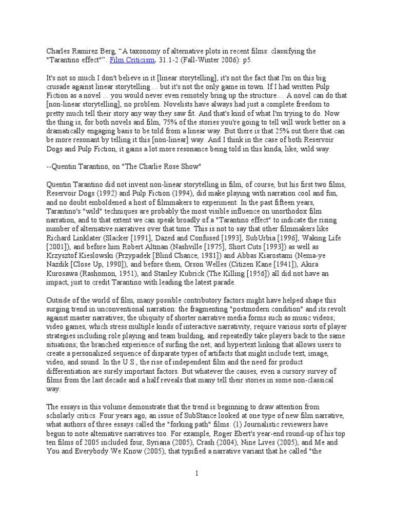 Tarantino Effect | PDF | Plot (Narrative) | Narrative