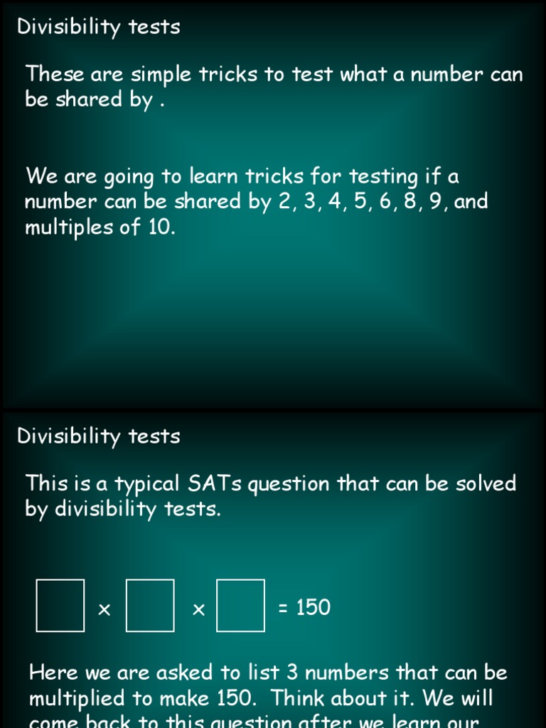 Divisibility Tests | PDF
