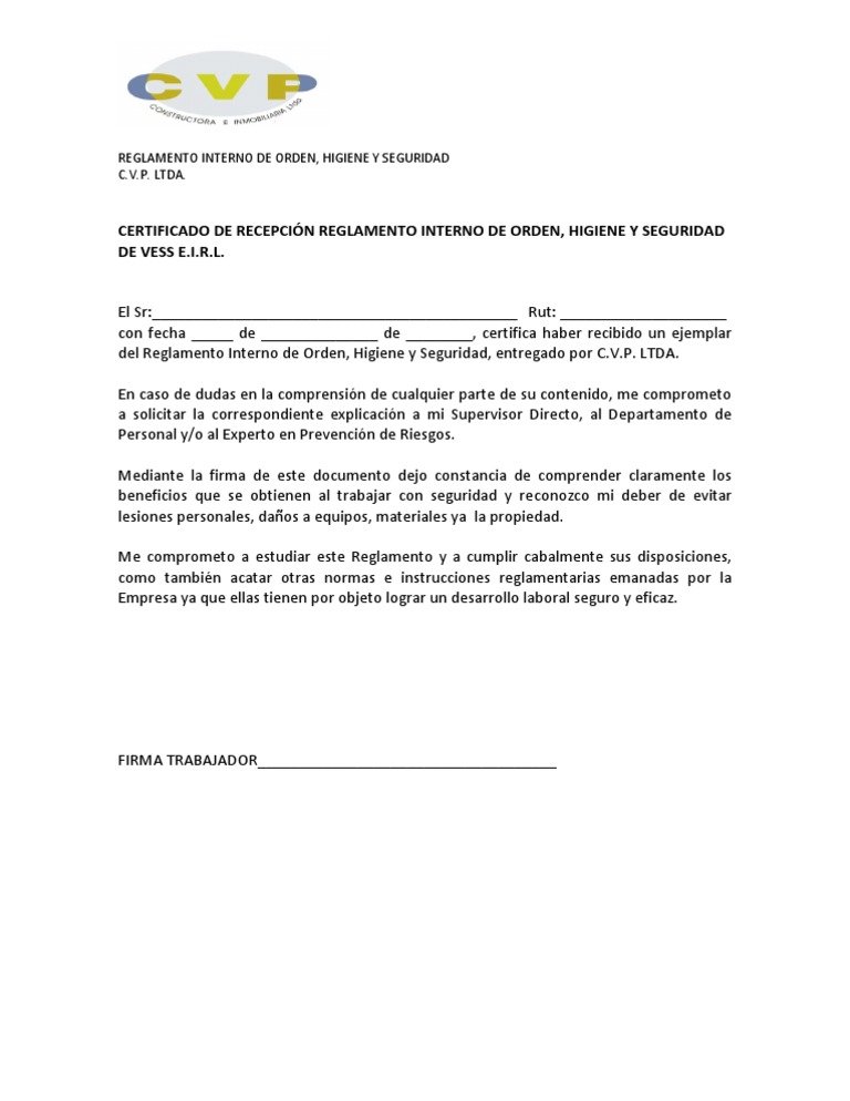 Acuso Recibo Reglamento Interno | PDF