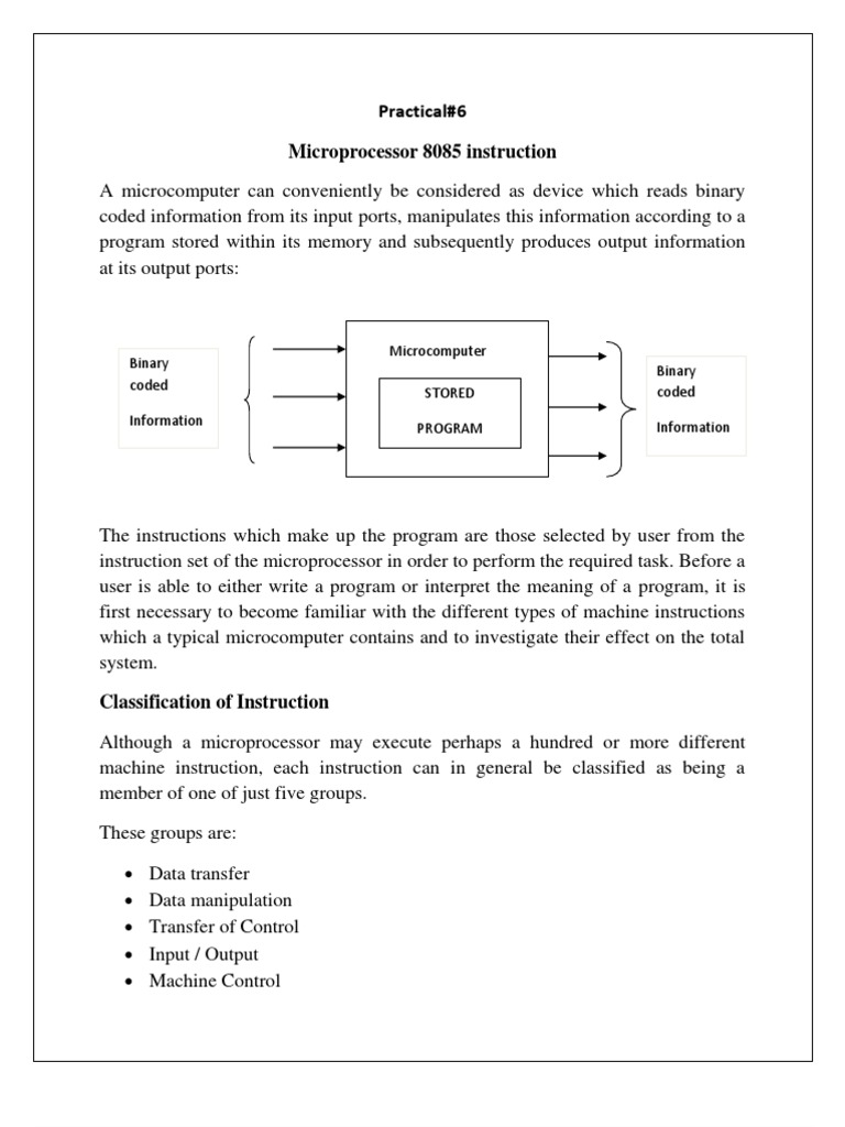 Microprocessor 8085 Instruction | PDF | Instruction Set | Central Processing Unit