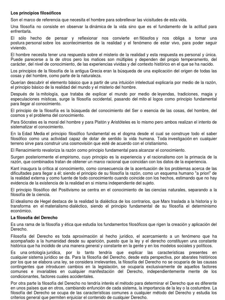 Los Principios Filosóficos | PDF | La Ley natural | Sócrates