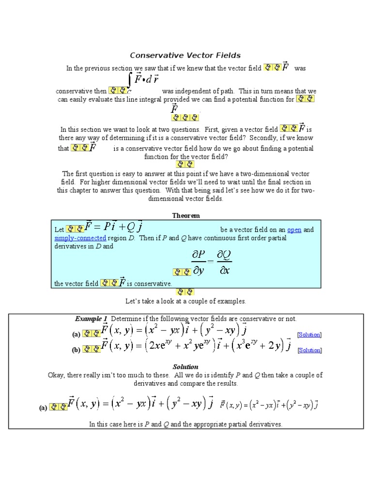 Conservative Vector Fields | PDF | Integral | Derivative