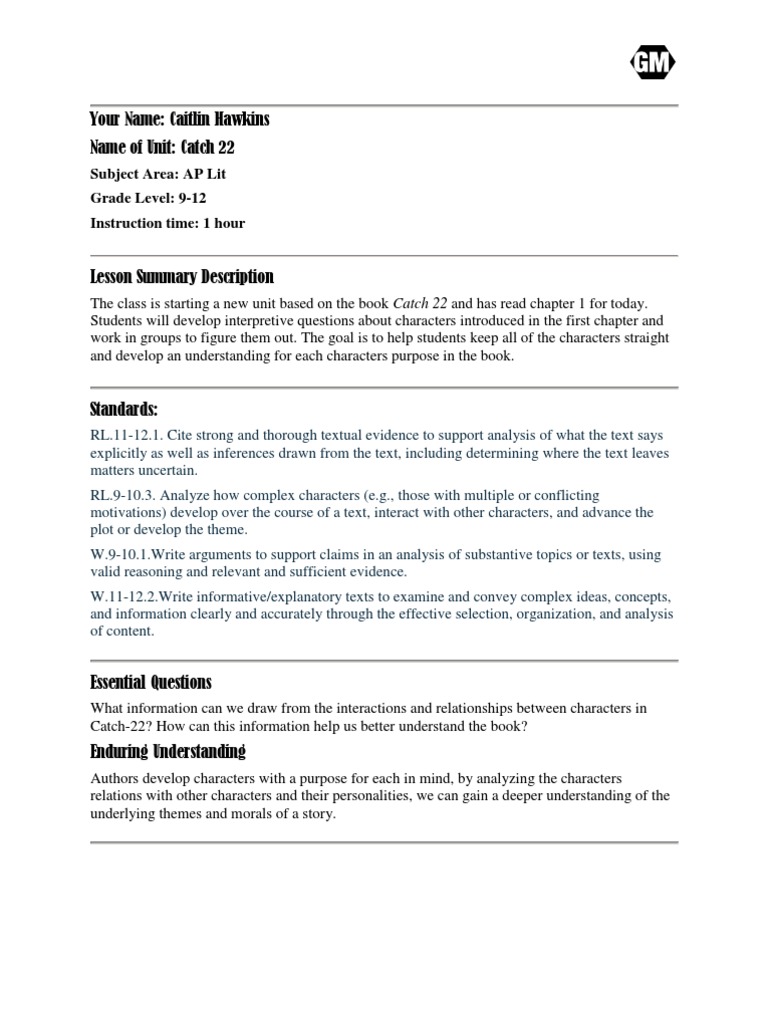 Catch22 Intro Lesson | PDF | Understanding | Epistemology