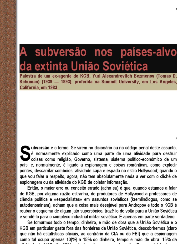 Estratégias Da Subversão Ideológica | PDF | União Soviética | Política ...