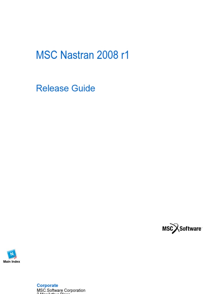 MSC Nastran 2008 r1 Release Guide | PDF | Matrix (Mathematics) | Parameter (Computer Programming)