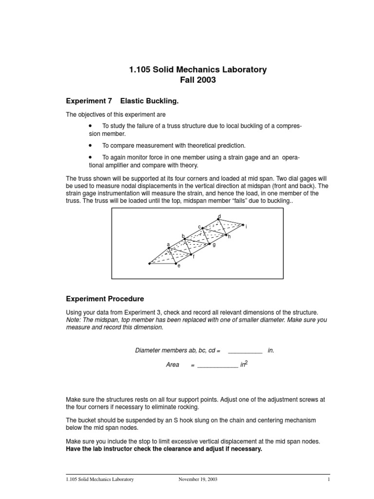 Elastic Buckling Lab Experiment | PDF | Operational Amplifier | Buckling