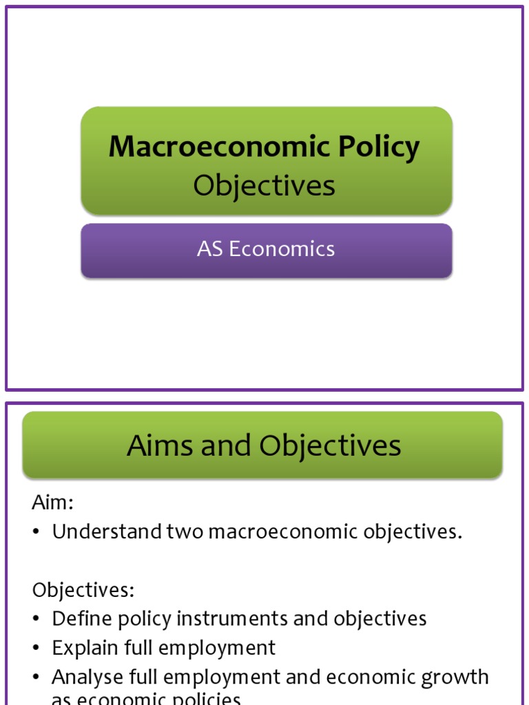 Macroeconomic Policy Objectives Explained | PDF | Full Employment ...