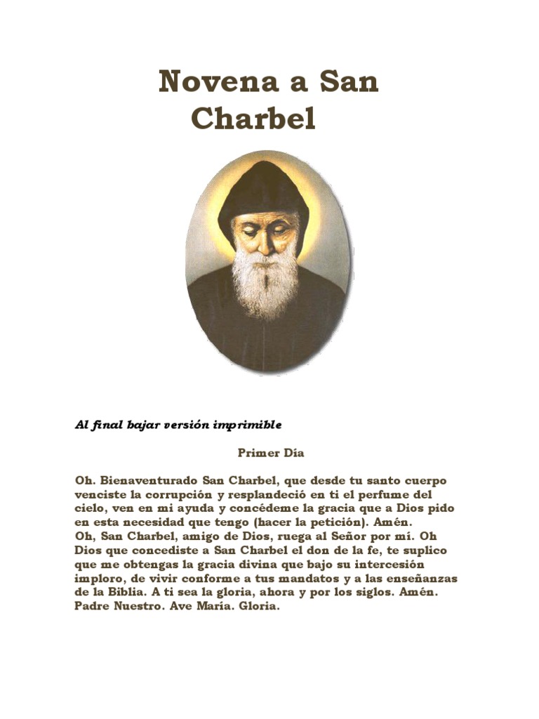 Novena a San Charbel | PDF | orador del Señor | Gracia divina