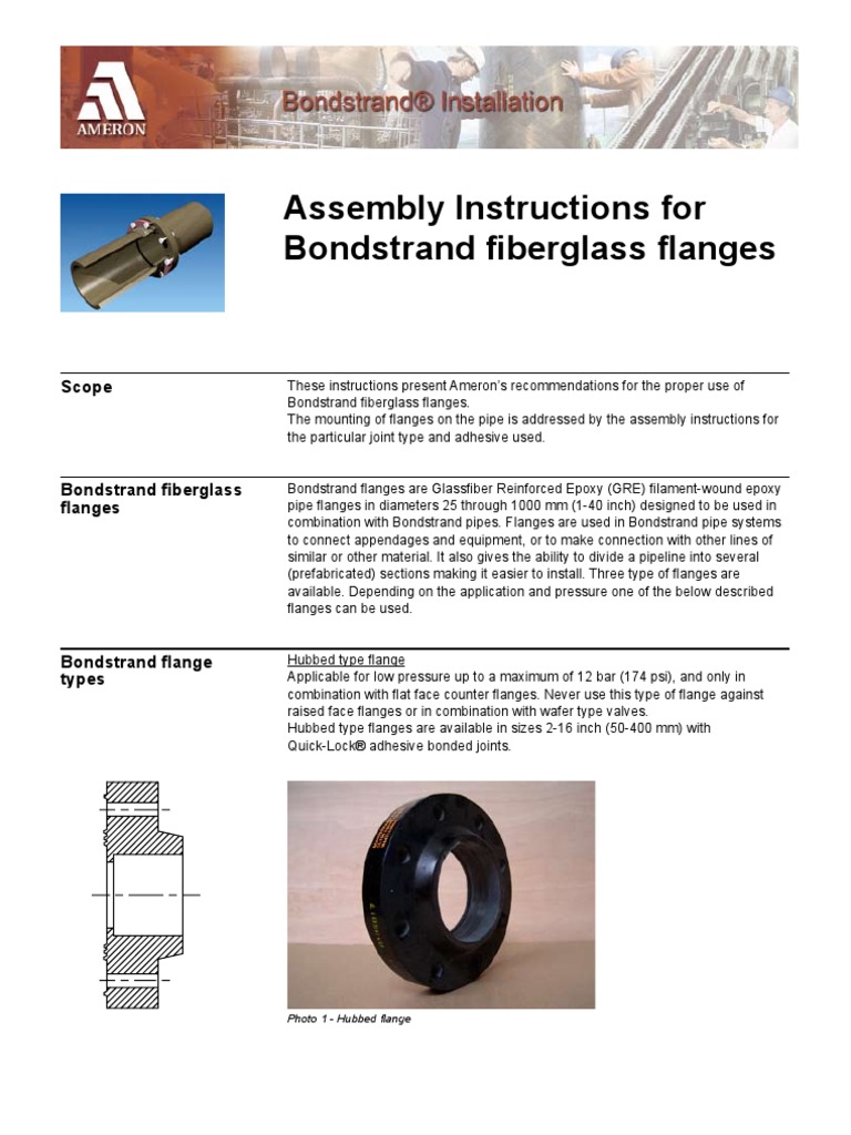 Bondstrand Fiberglass Flanges Assembly Instructions - Ameron | PDF ...