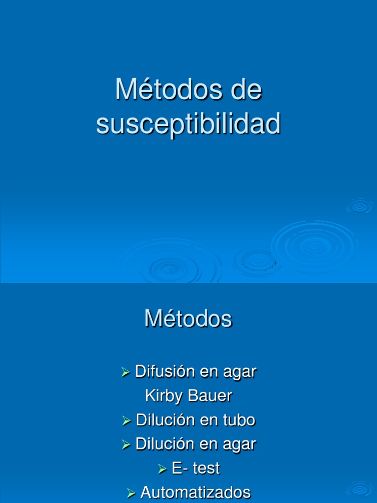 Métodos de Susceptibilidad | PDF | Antibióticos | Patologia clinica