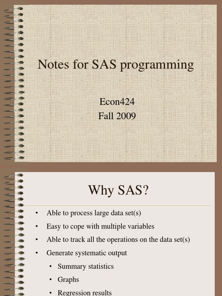 Notes For Sas Programming Fall2009 Pdf Sas Software Comma Separated Values