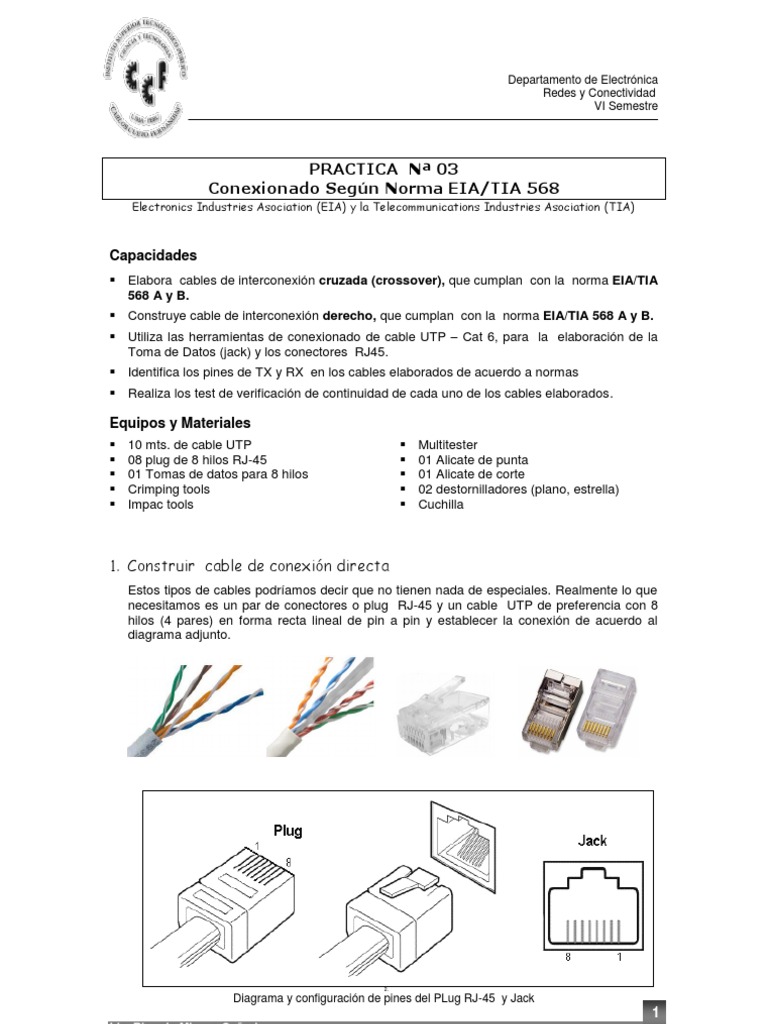 Practica 01 - Cables | PDF | Protocolos de capa física | Ingenieria ...