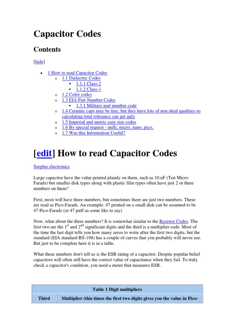 Capacitor Codes | PDF | Capacitor | Quantity