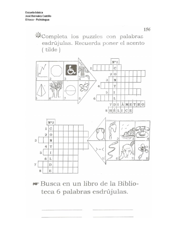Ejercicios de Palabras Agudas y Graves | PDF | Artes del Lenguaje y ...