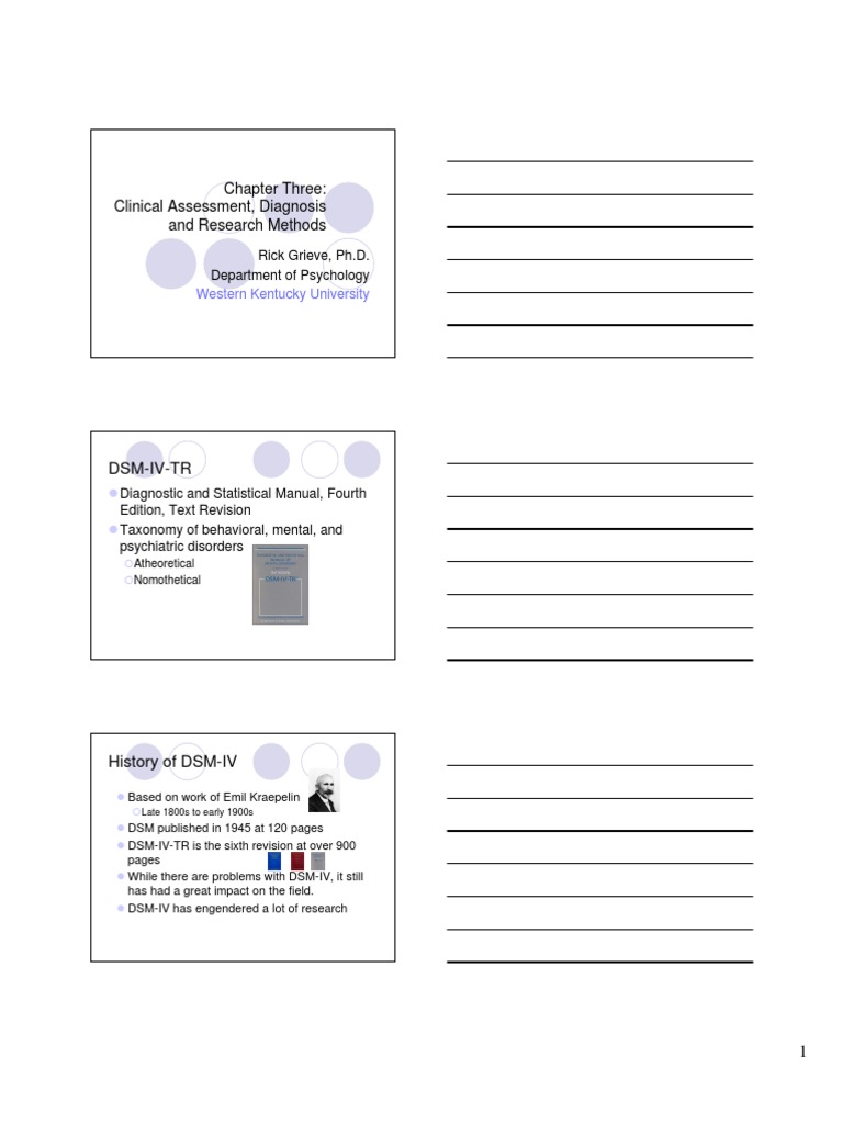 DSM History | PDF | Psychological Evaluation | Diagnostic And ...