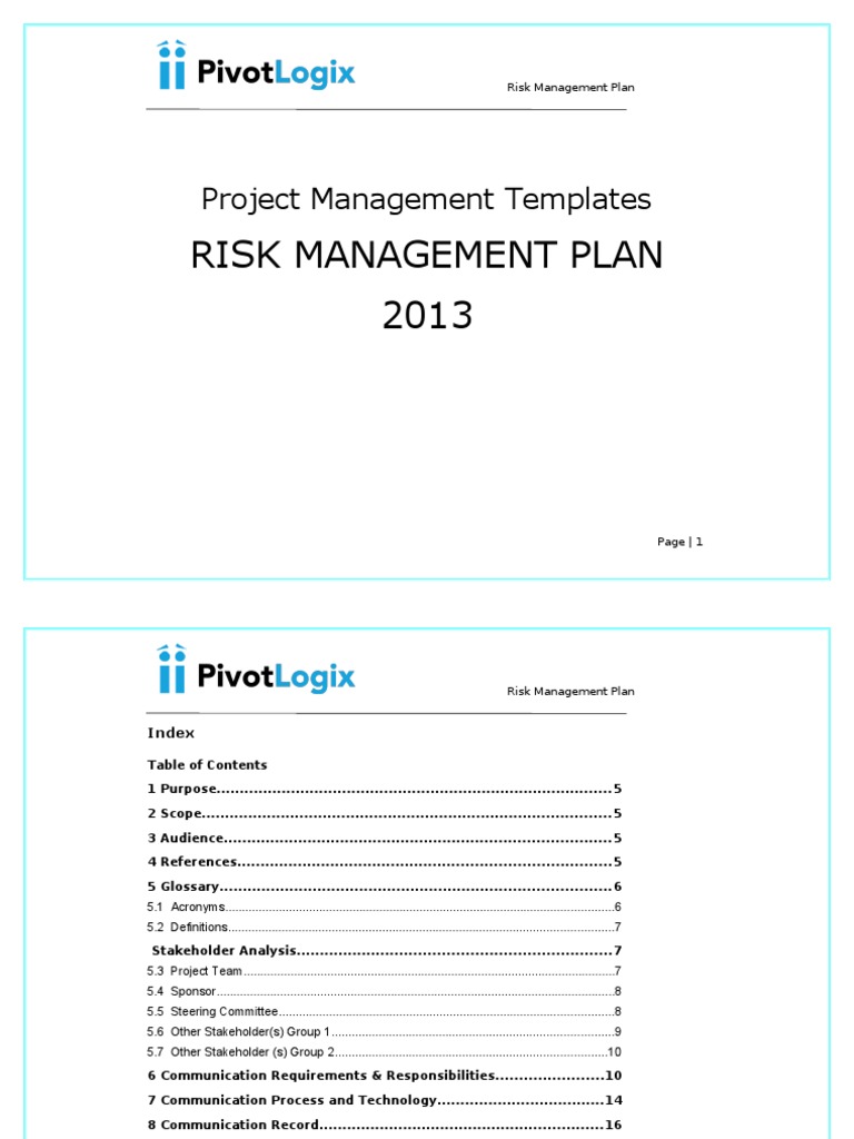 Risk Management Plan & Template | PDF | Risk Management | Risk