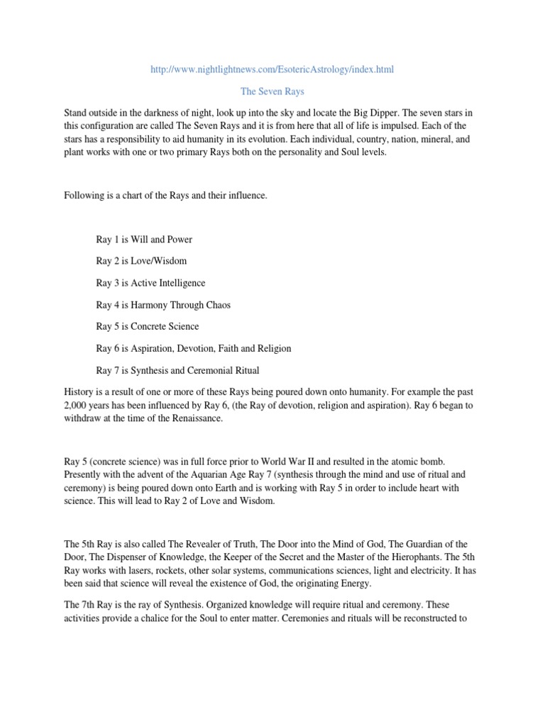 The Seven Rays and Initiation | PDF | Sound | Human