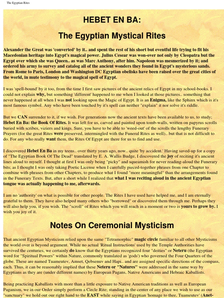 The Egyptian Rites PDF | PDF | Horus | Osiris