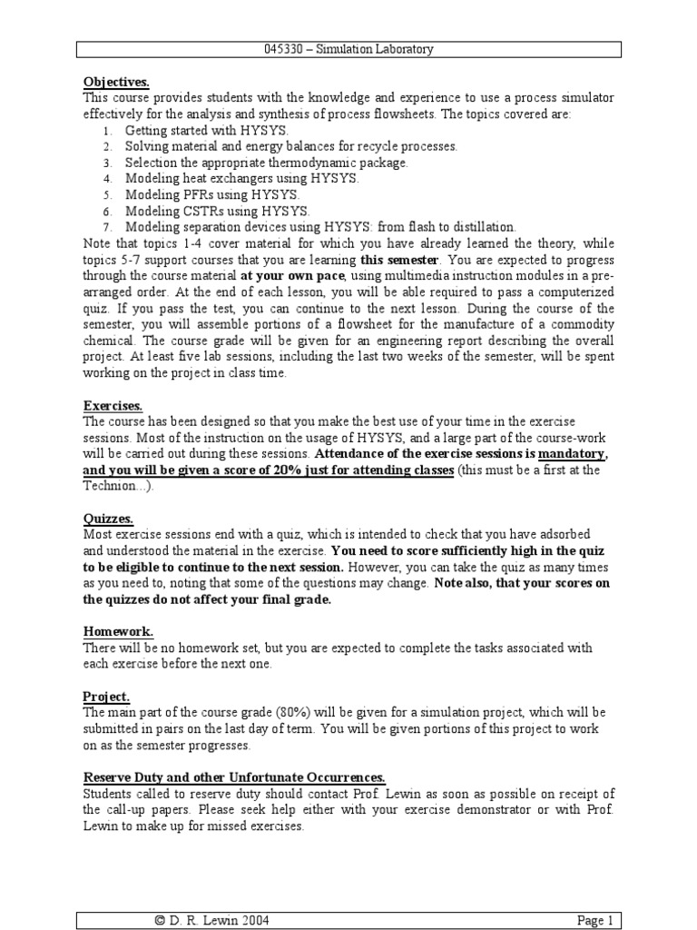 HDA Simulation Laboratory - 054330 | PDF | Distillation | Toluene