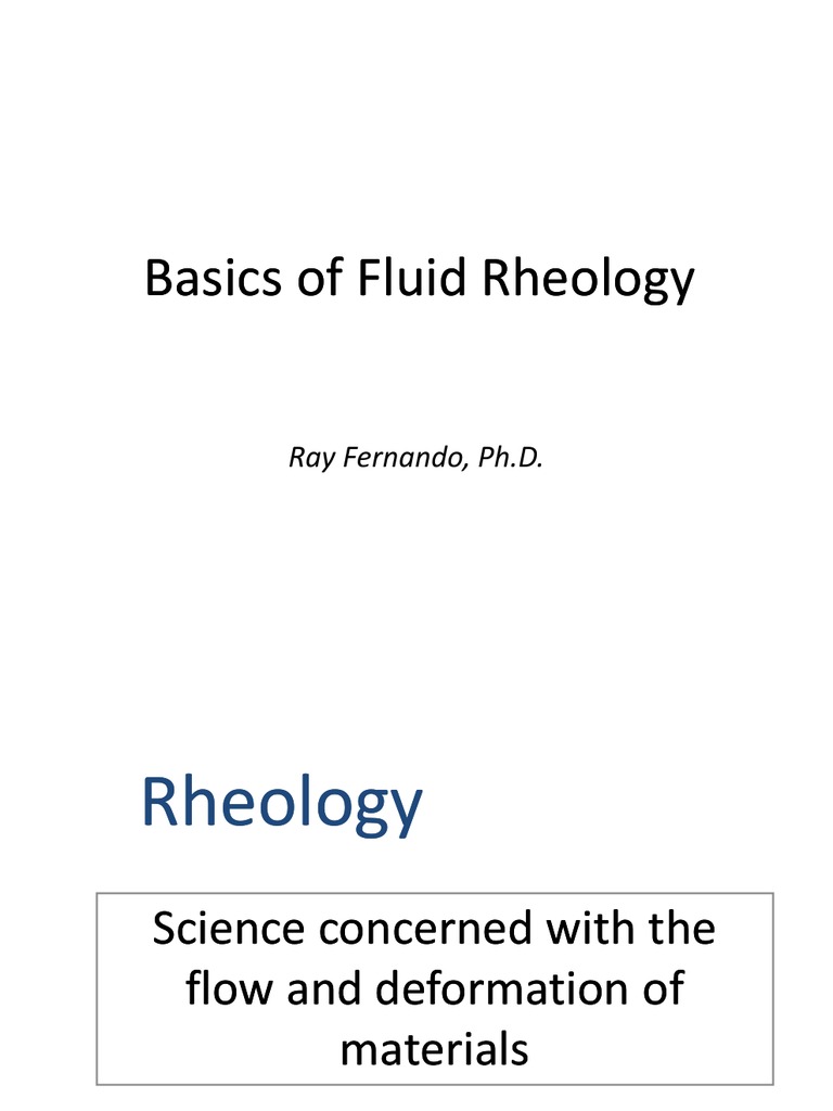 Basics of Fluid Rheology | PDF | Rheology | Shear Stress