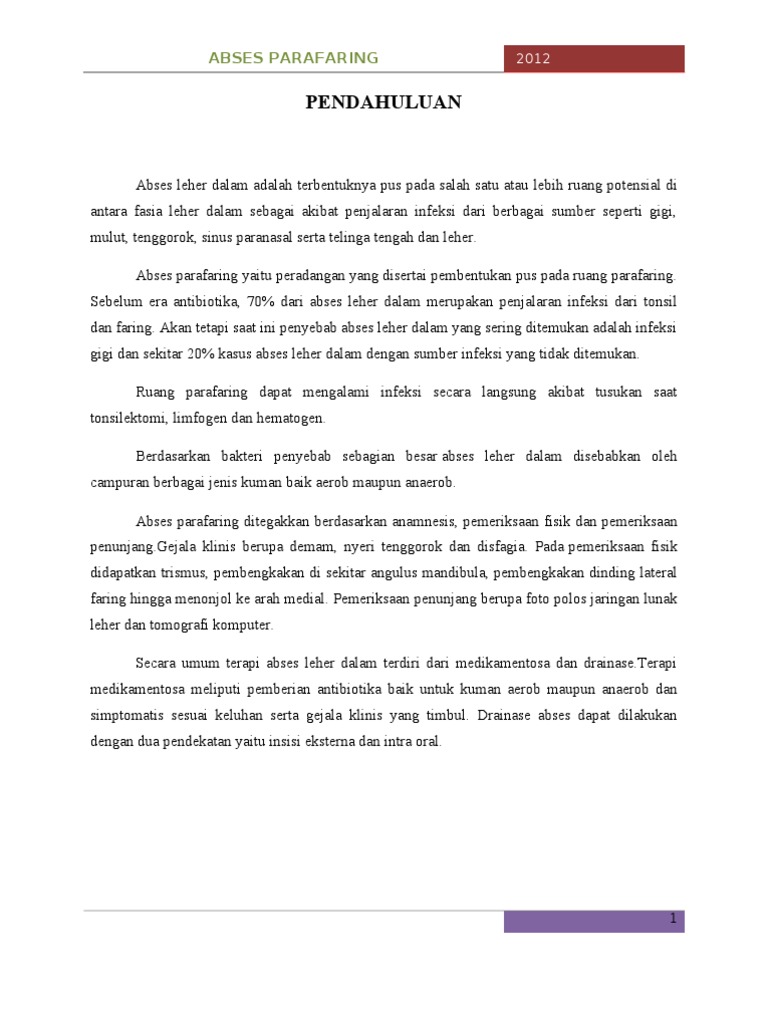 Abses Parafaring dan Embriologi | PDF