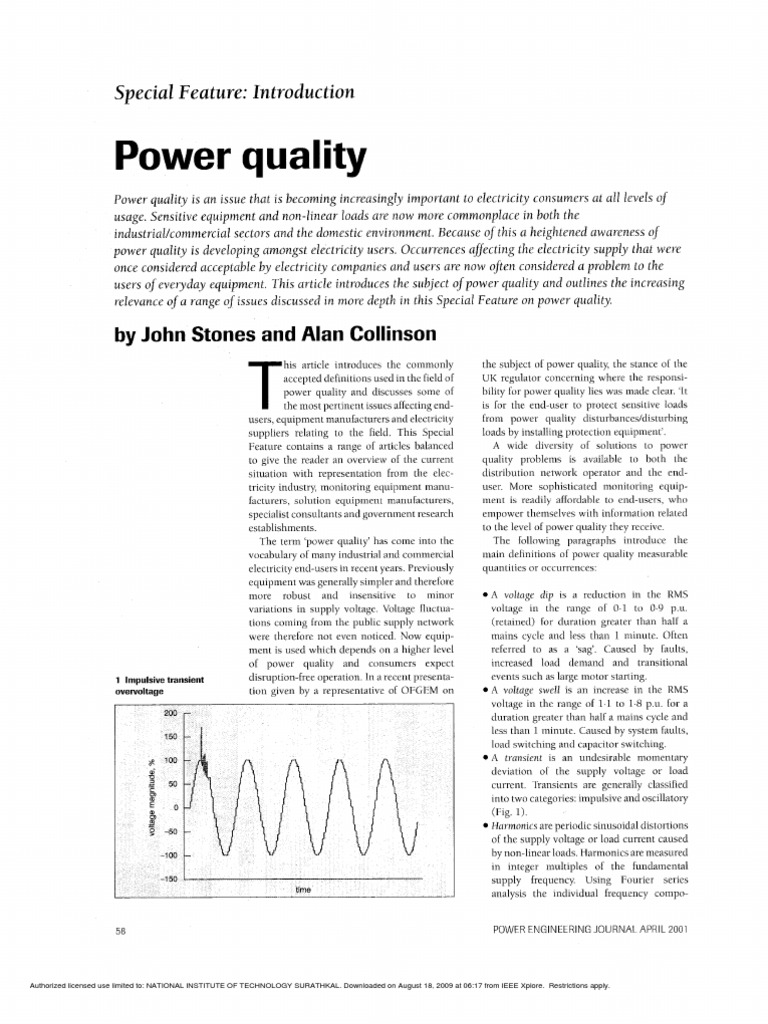 Power Quality | PDF | Electric Arc | Electric Motor