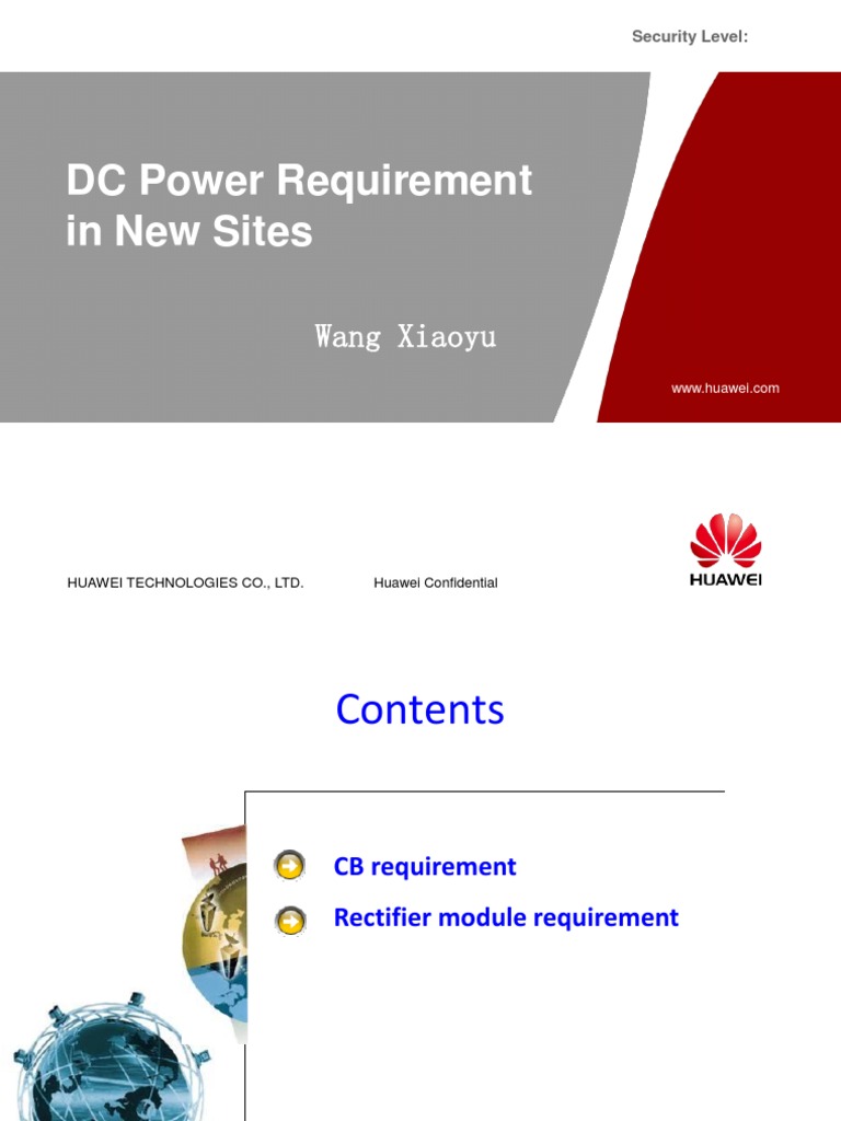 Huawei DC Power Requirements Guide | PDF | Technology & Engineering