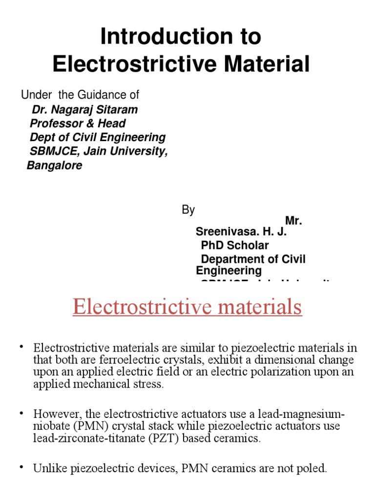 Introduction To Electrostrictive Material | PDF | Piezoelectricity ...