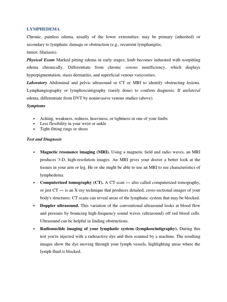 Lymphedema: Physical Exam Marked Pitting Edema in Early Stages Limb ...
